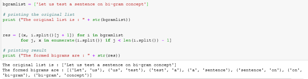 How to implement a bi-gram in python? - Learn & Grow with Popular eLearning Community - JanBask