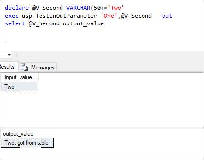 How to use the out parameter and In/out parameter while executing the ...