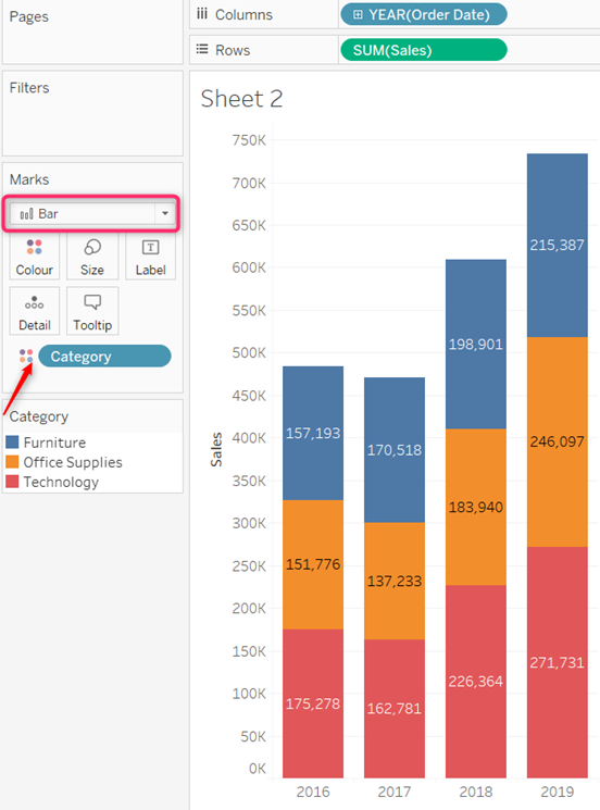 Can I create a stacked bar chart in the dual-axis? - Learn & Grow with ...