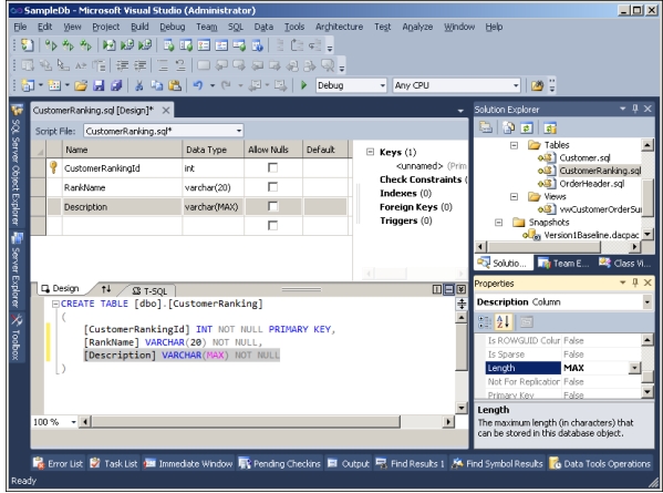 SQL Server Table Designer (Offline)