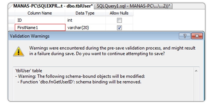 What is SchemaBinding in SQL server- it’s types and uses in SQL Server.